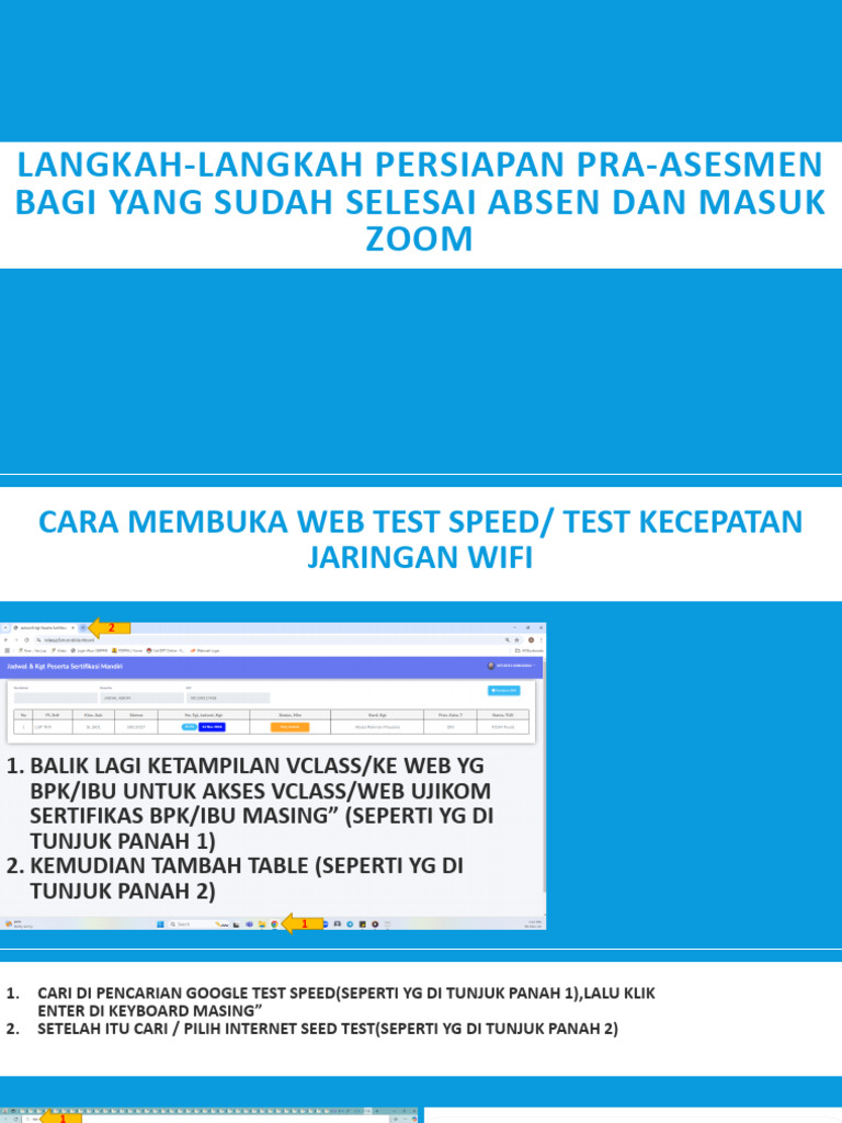 Langkah-Langkah Persiapan Pra-Asesmen Bagi Yg Sudah Selesai Absen | PDF