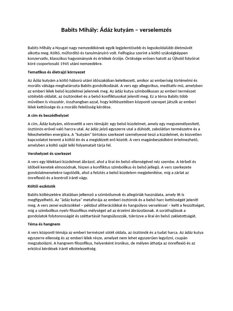 Ádáz Kutyám | PDF