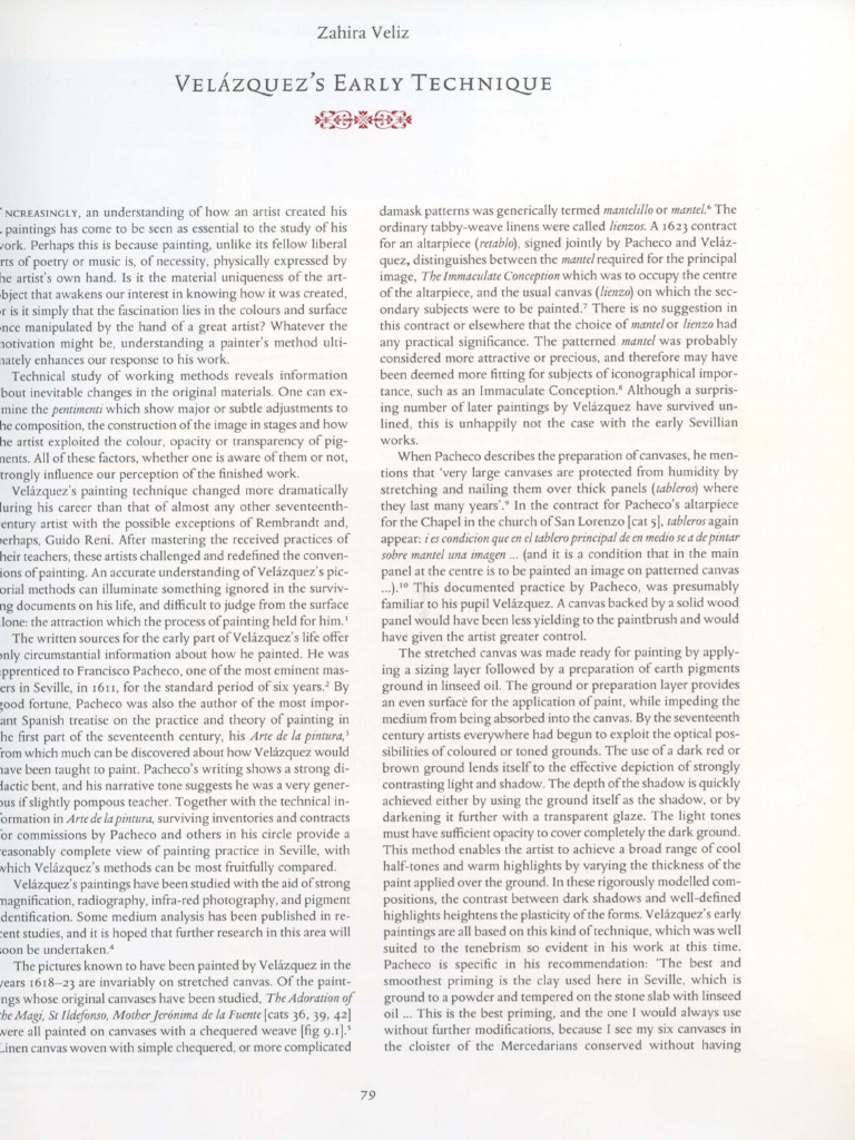 Early Velazquez Technique 1996 PDF | PDF