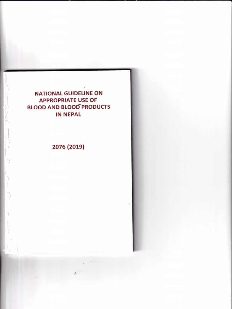 National Blood Transfusion Guidelines | PDF | Clinical Medicine ...