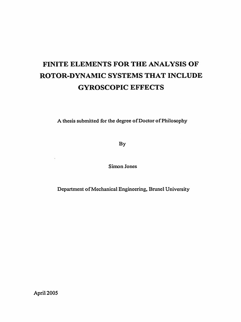 Full Text Thesis | PDF | Finite Element Method | Matrix (Mathematics)