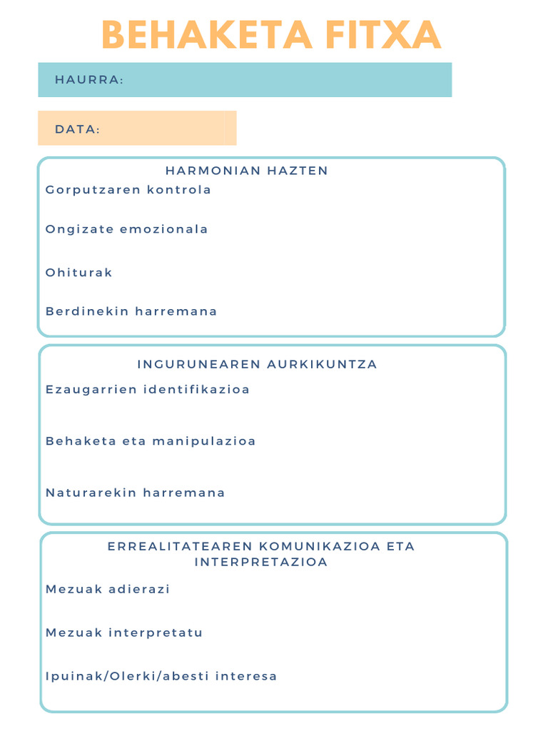 Behaketa Fitxa | PDF