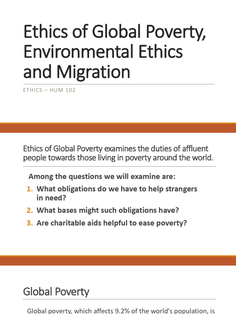 Ethics of Global Poverty and Migration | PDF | Poverty | Poverty ...