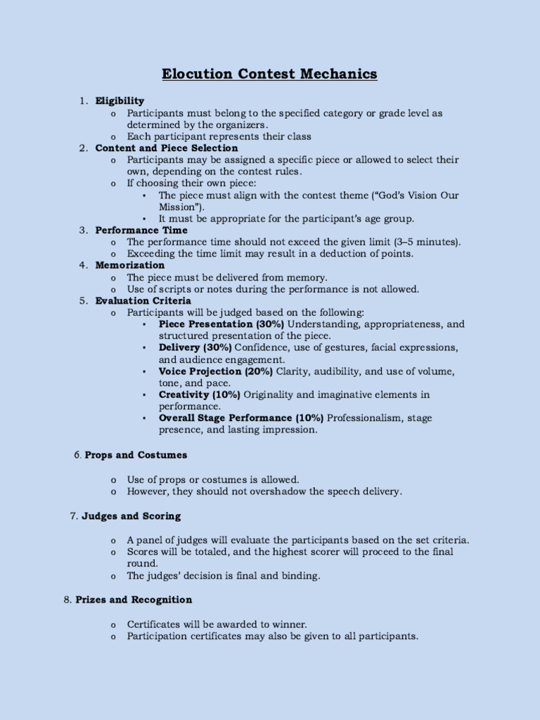 Elocution Contest Mechanics.docx | PDF
