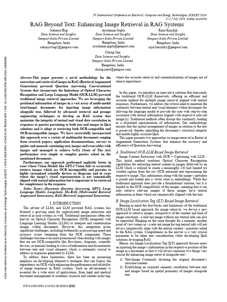 RAG Beyond Text Enhancing Image Retrieval in RAG Systems | PDF ...