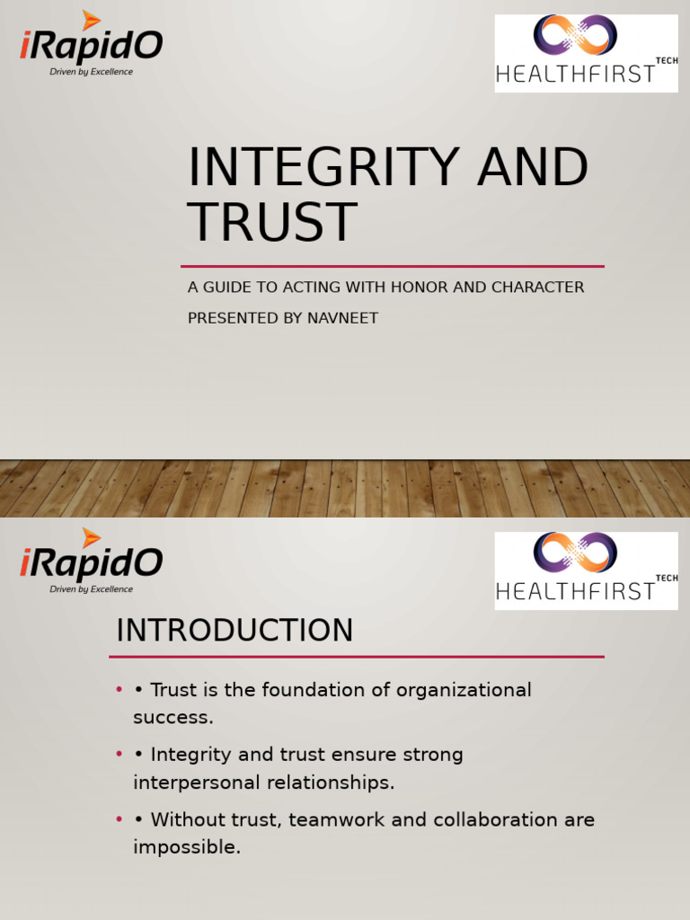 Integrity and Trust Presentation Detailed | PDF