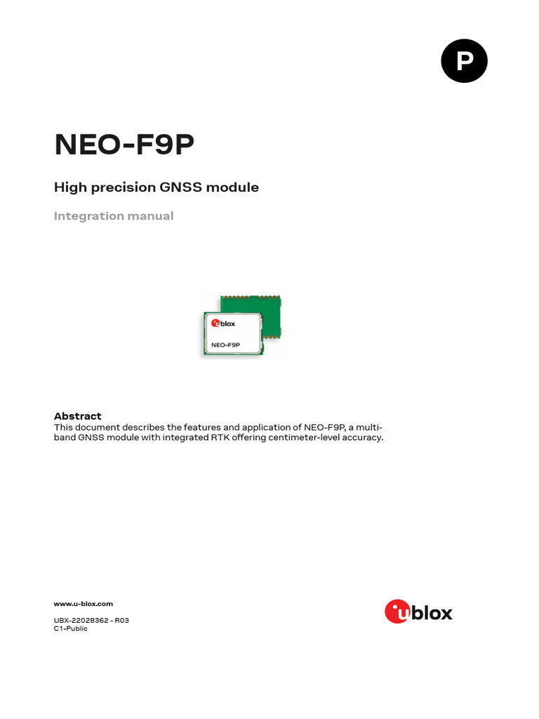 GPS-NEO-F9P_IntegrationManual_UBX-22028362 | PDF | Telecommunications ...