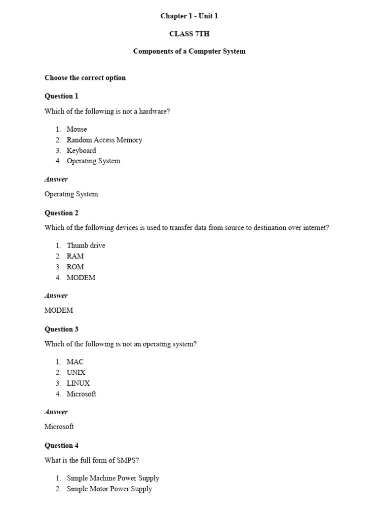 Class 7 Q.bank | PDF | Computer Virus | Computer Data Storage