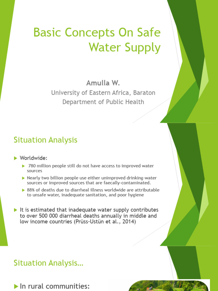 Basic Concepts on Safe Water Supply | PDF | Drinking Water | Water ...