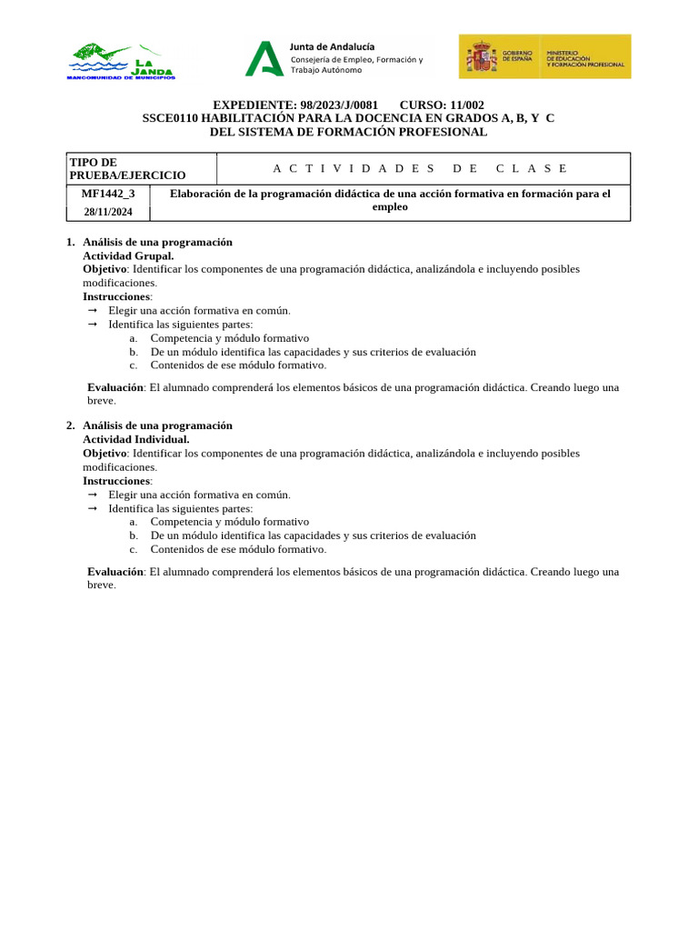 20241128 Actividad de Clase | PDF