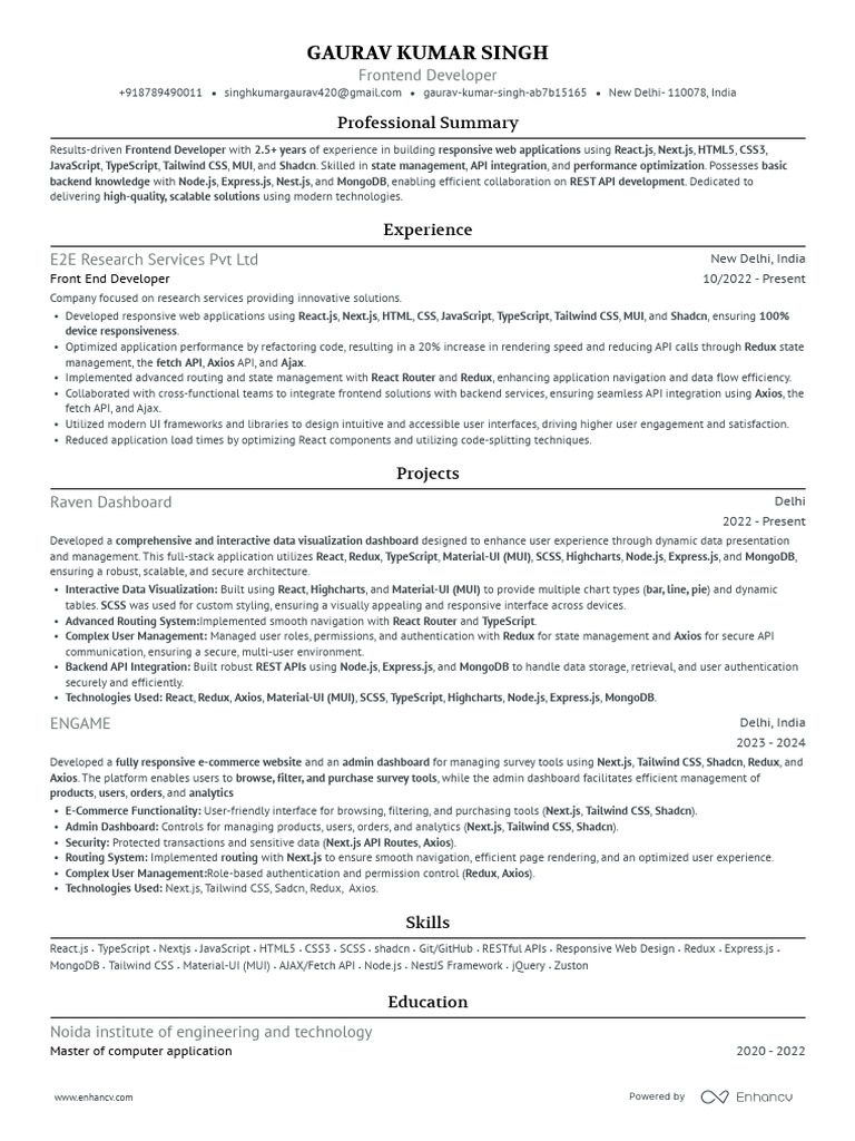 Gaurav Kumar Singh Resume | PDF | Ajax (Programming) | Cyberspace