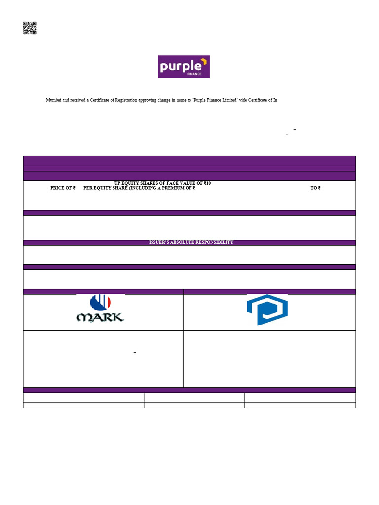 Purple Finance LTD | PDF | Equity (Finance) | Securities (Finance)