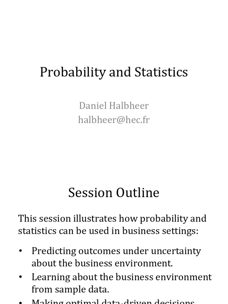 Probability and Statistics | PDF | Probability Distribution | Normal ...
