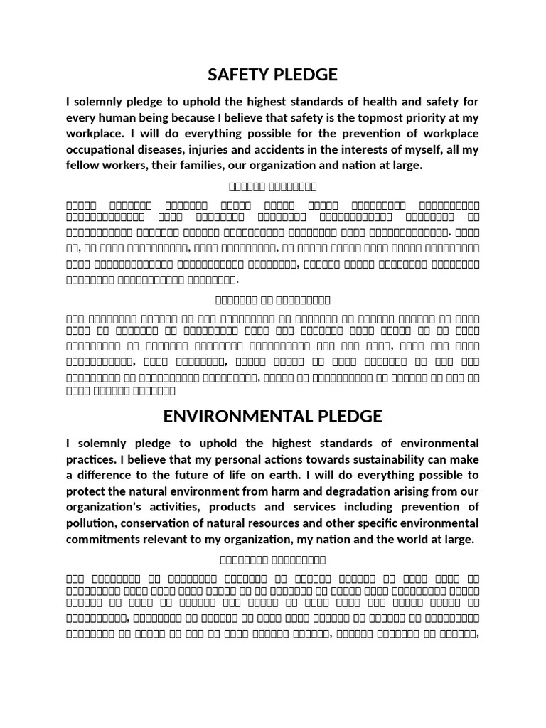 Safety Pledge | PDF