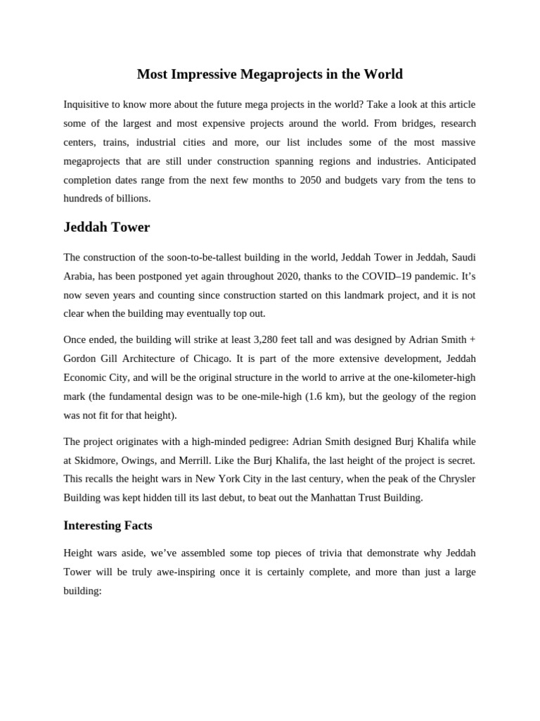 Most Impressive Megaprojects in The World | PDF | Fusion Power ...