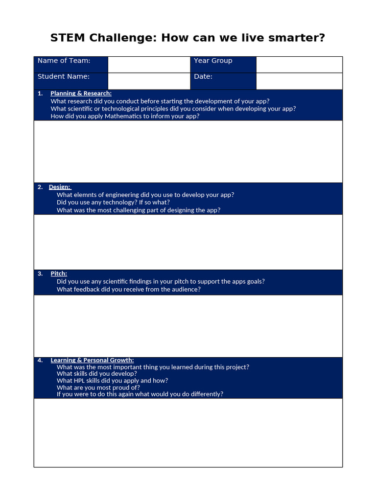 STEM Challenge Reflection | PDF