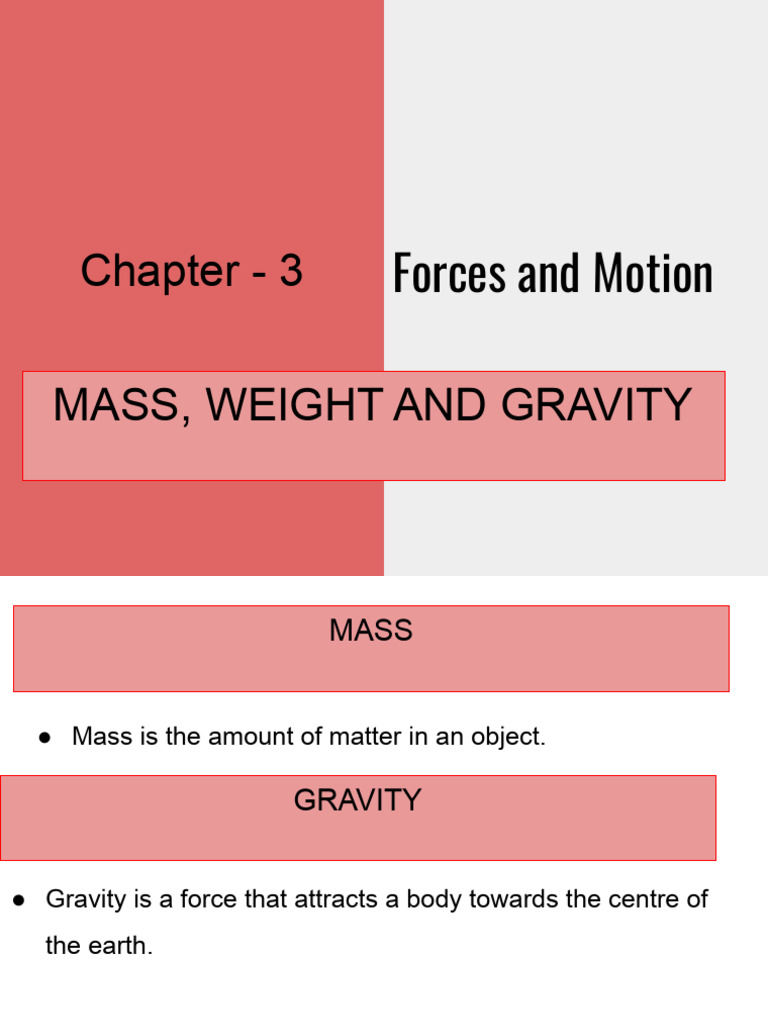Chapter - 3 - Forces and Motion - Day 2 & 3 | PDF | Weight | Acceleration