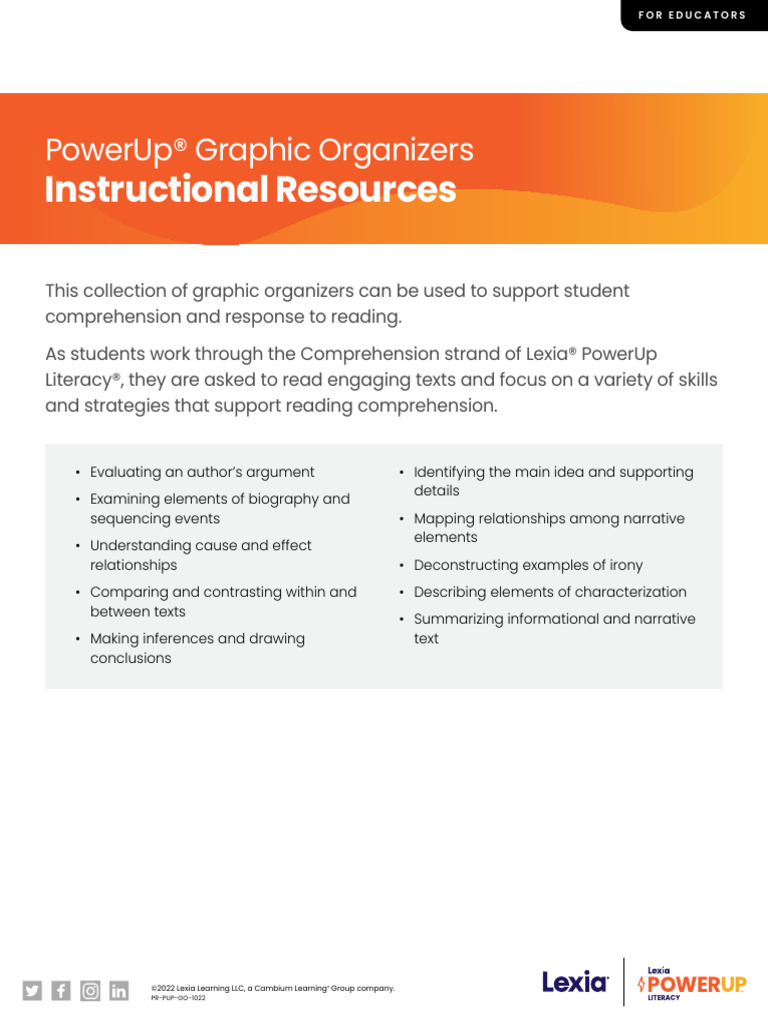 PowerUp Graphic Organizers | PDF | Reading Comprehension | Cognitive ...