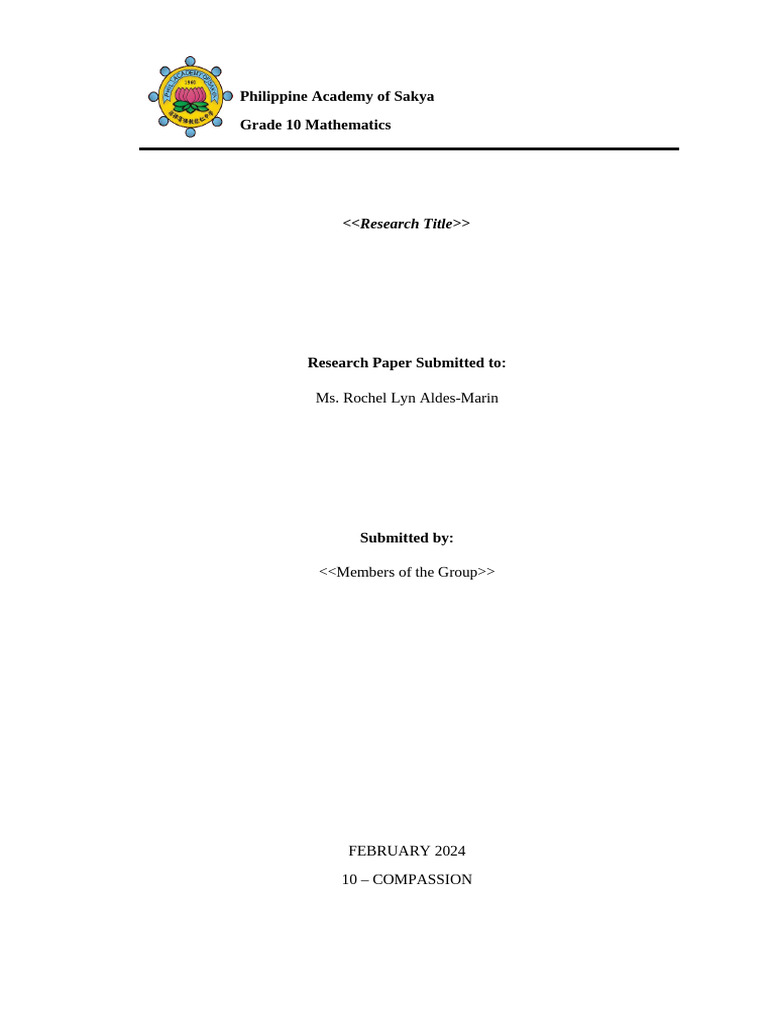 Grade 10 Math Research Paper 2024 | PDF