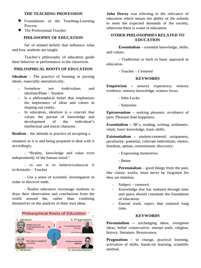 Professional Education - The Teaching Profession | PDF | Knowledge ...