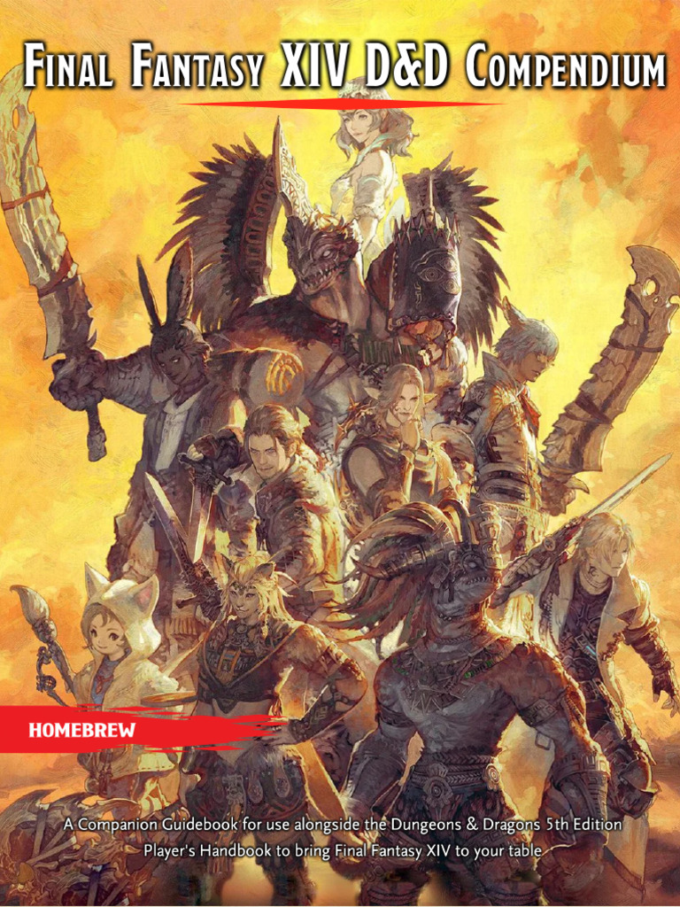 5th Edition D&D X Final Fantasy XIV - Classes and Races Compendium - GM Binder | PDF | Dungeons ...