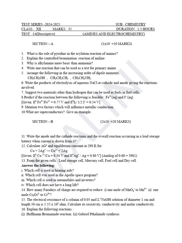 Test4 Chem | PDF | Chemical Substances | Chemistry