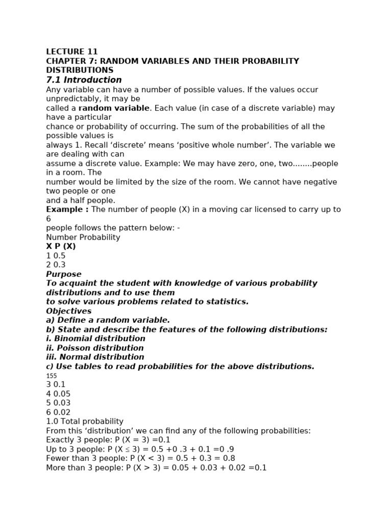 Probability Distribution-Intro | PDF | Probability Distribution ...