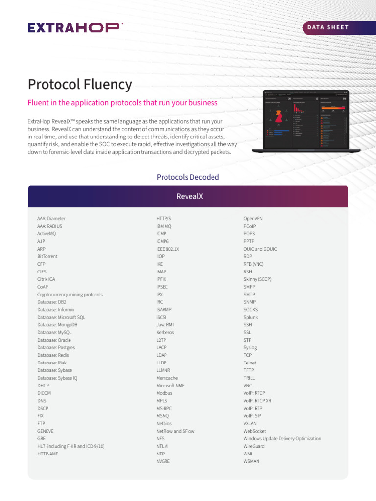 Ensure Protocol Fluency Revealx Datasheet | PDF | Microsoft Sql Server ...