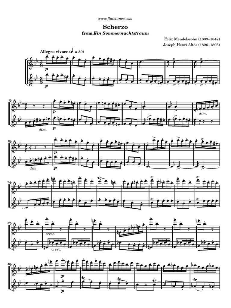 Mendelssohn Ein Sommernachtstraum Scherzo | PDF