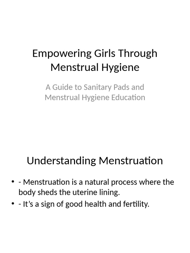 Menstrual Hygiene Guide For Girls Pdf