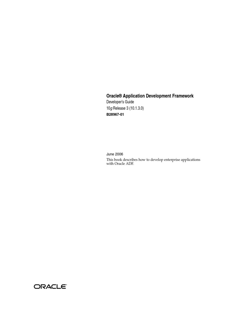 ADF Developer Guide | PDF | Enterprise Java Beans | Oracle Database