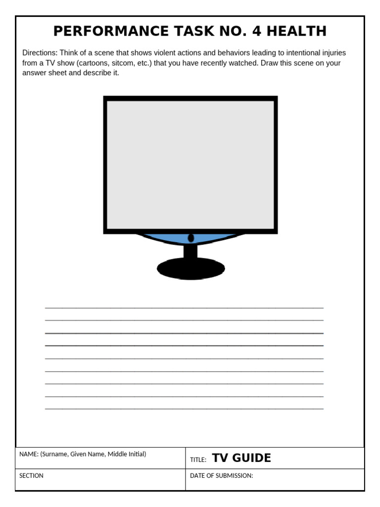 q4 Performance Task Health TV Guide | PDF