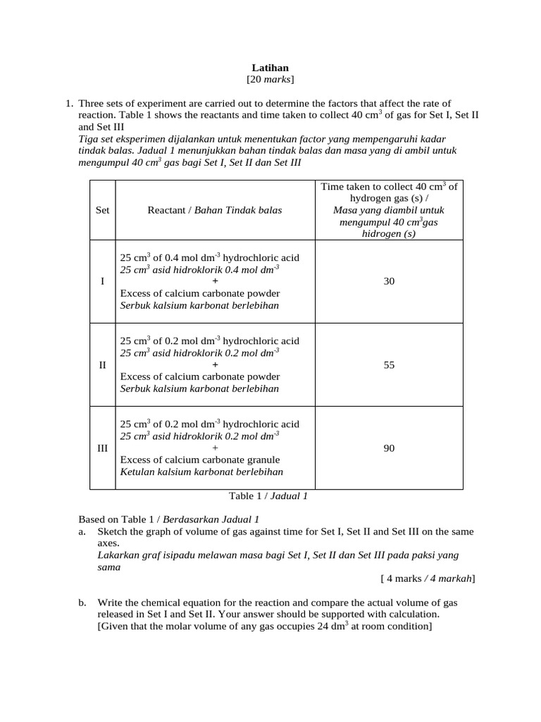 Latihan | PDF | Gases | Chemical Reactions