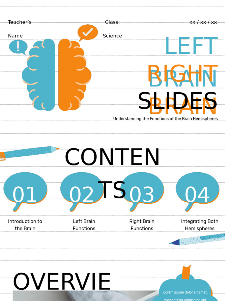 Simple Illustrative Left Brain Right Brain Slides | PDF | Lateralization Of Brain Function ...