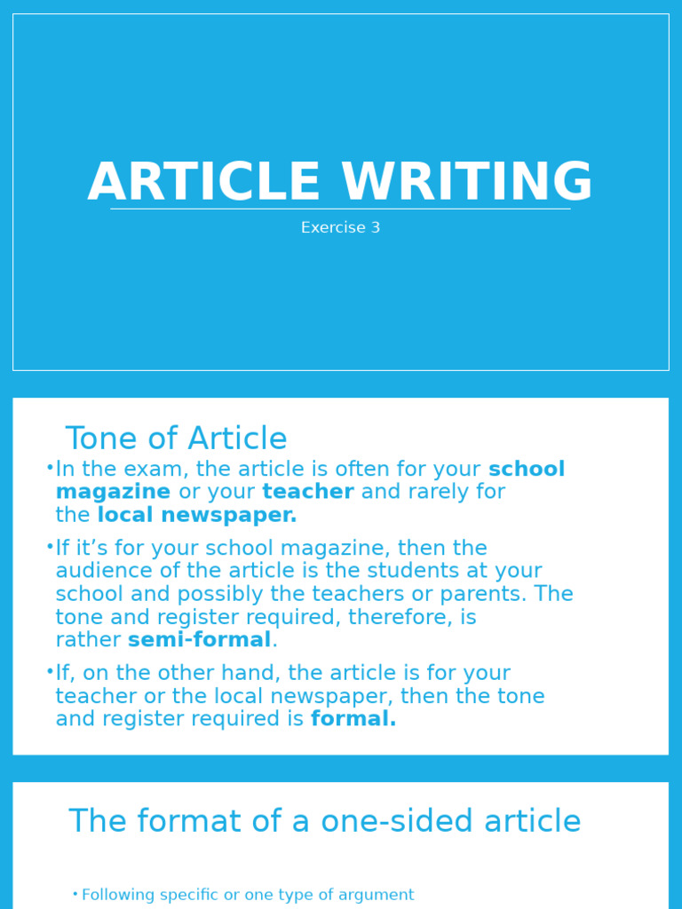 Article Writing Exercise 2 | PDF | Paragraph | Human Communication