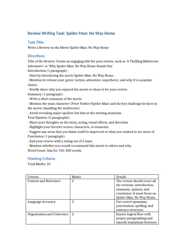 Spider-Man: No Way Home Review | PDF | Linguistics | Human Communication