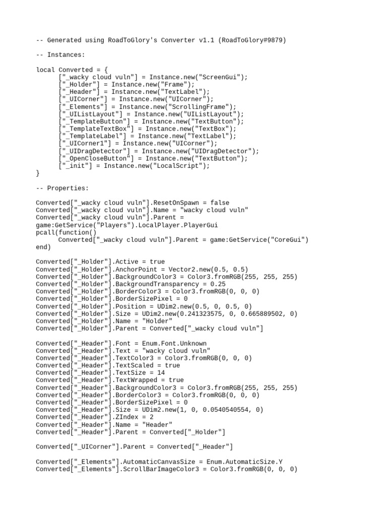 wacky cloud vuln-1.lua | PDF | Computing | Computer Programming