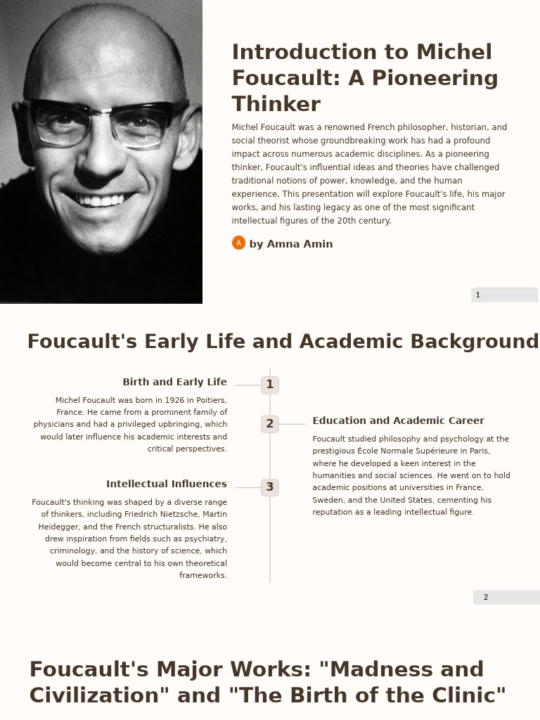 Introduction To Michel Foucault A Pioneering Thinker | PDF | Michel Foucault | Discourse