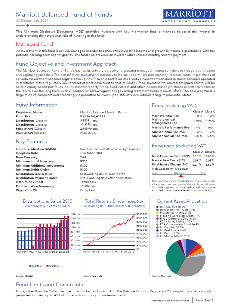 Marriott Balanced Fund Overview 2024 | PDF | Investing | Investment Fund