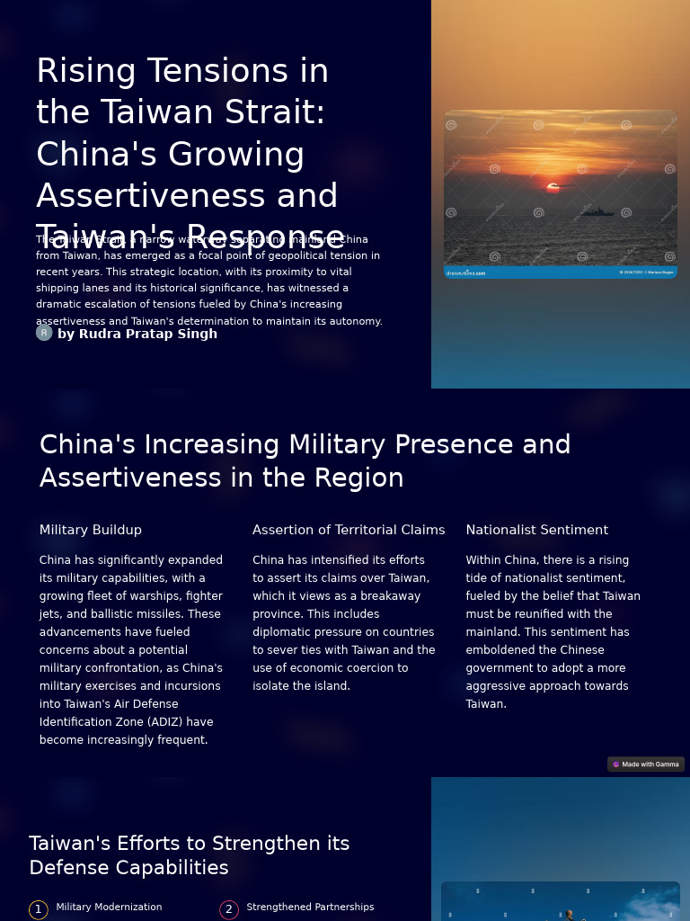 Rising Tensions in The Taiwan Strait Chinas Growing Assertiveness and ...