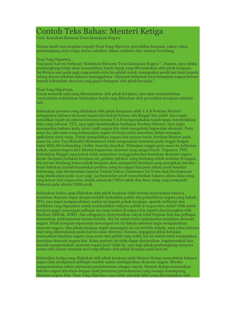 Contoh Teks Bahas Menteri 3 | PDF