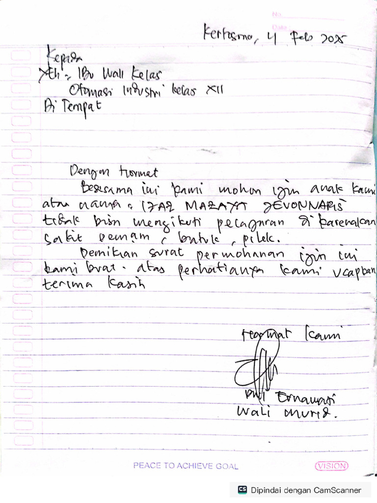 Surat Ijin Sakit IZAZ | PDF