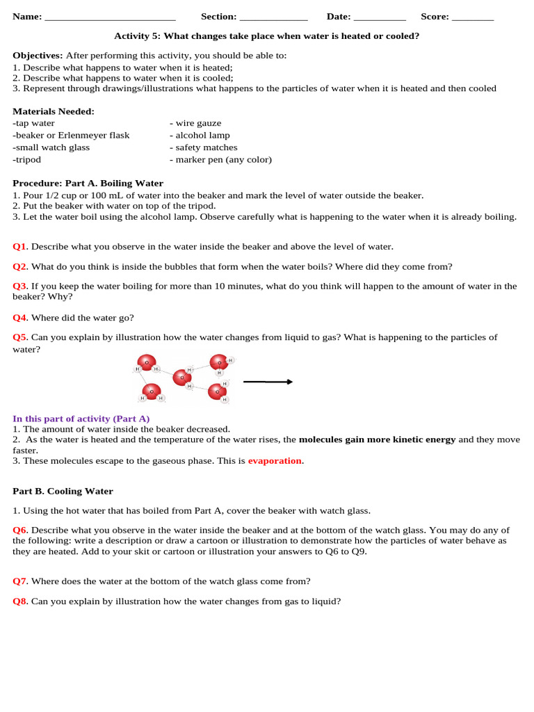 Act5&6 Evaporation-Condensation | PDF | Water | Liquids