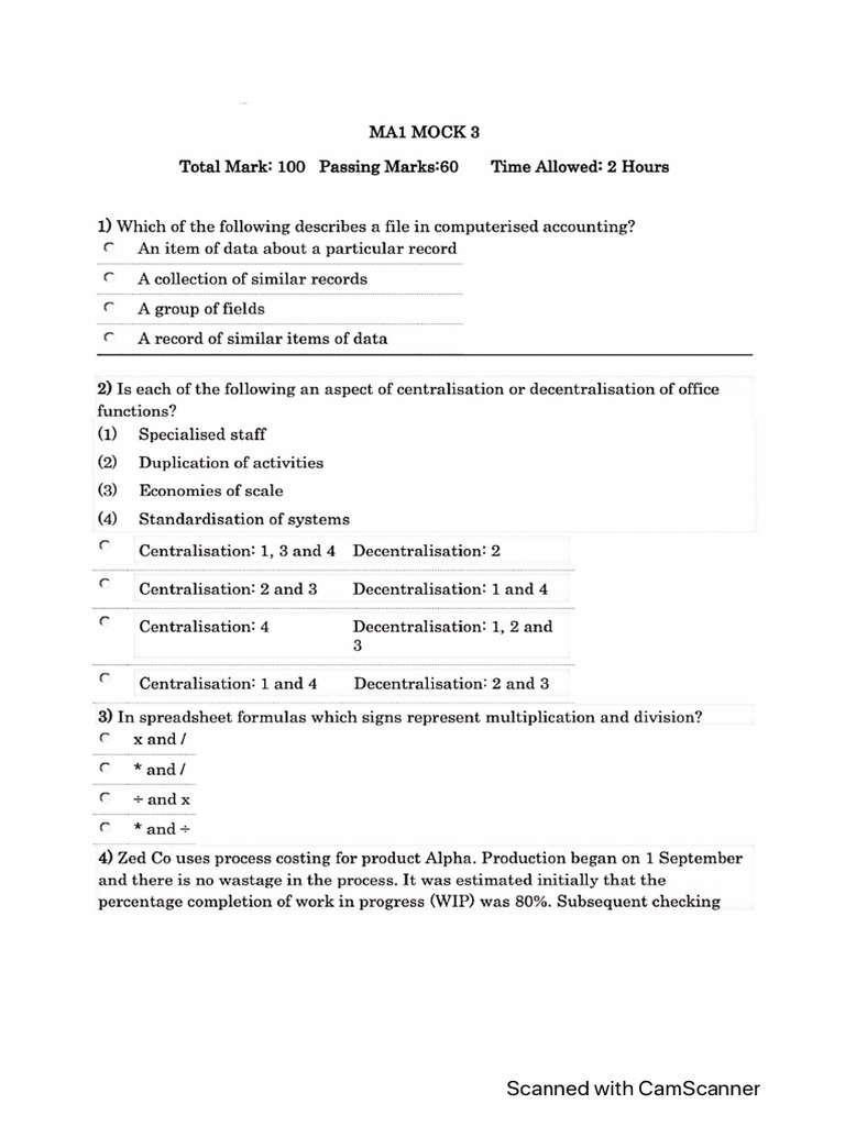MA1 (Mock 3) - 1 | PDF