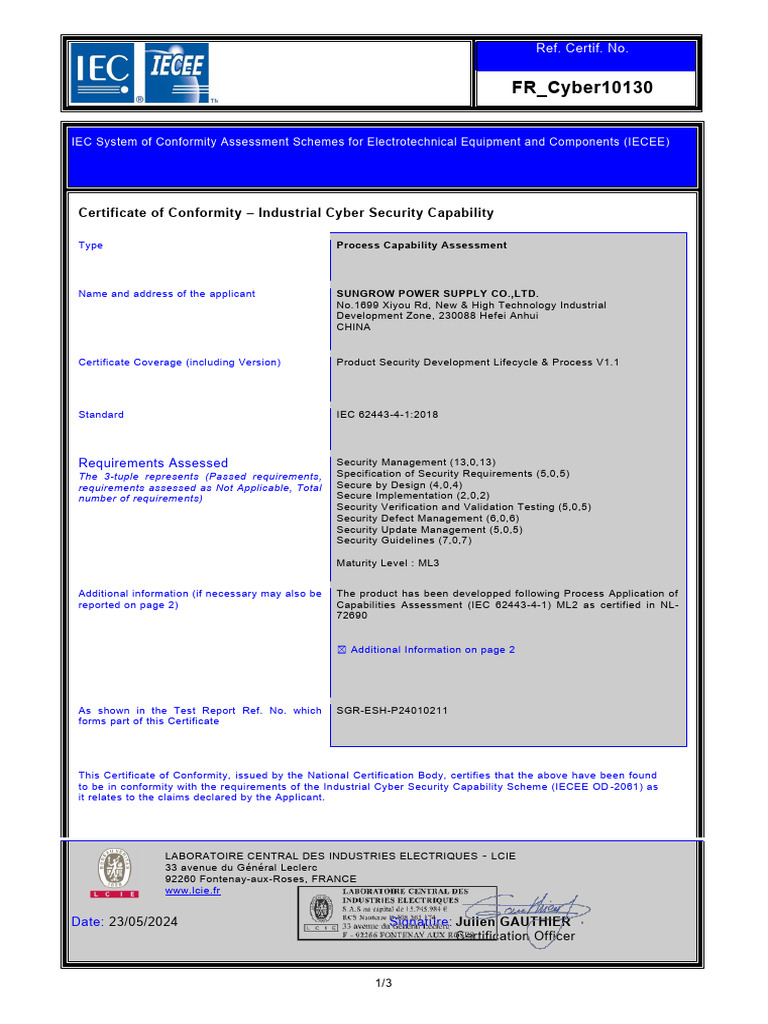 IEC 62443-4-1 Certification Overview | PDF | International ...