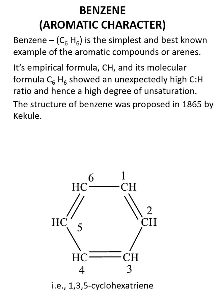 6. Benzene & aromatics | PDF | Aromaticity | Benzene