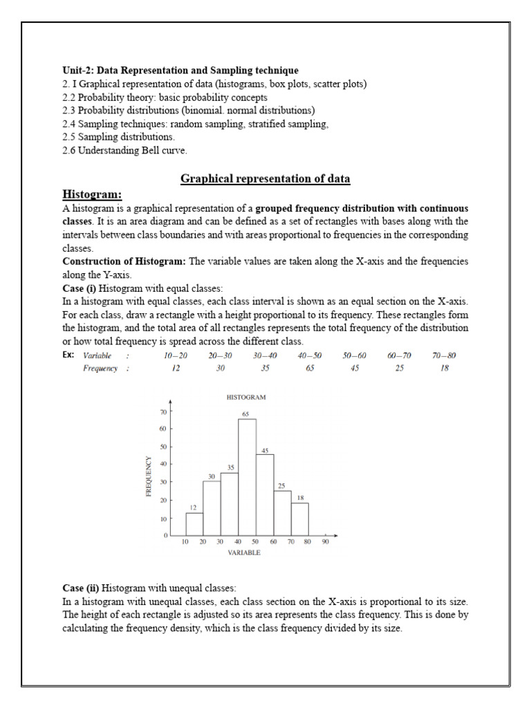 302 - Unit-2 Data Representation and Sampling Technique | PDF | Quartile | Stratified Sampling
