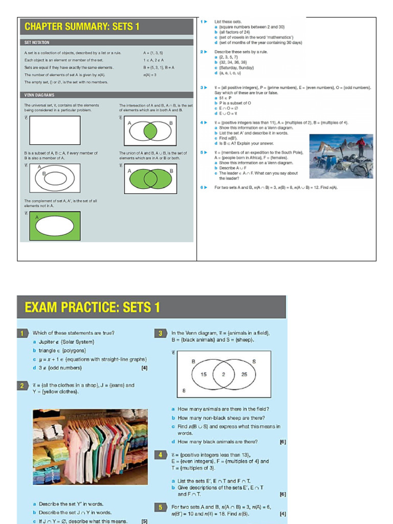 IGCSE Math Foundation Revision Sets | PDF
