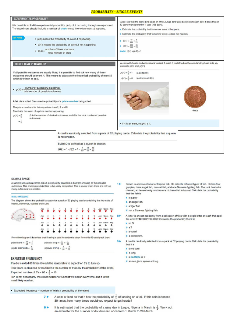 IGCSE Math Foundation Revision Probability | PDF