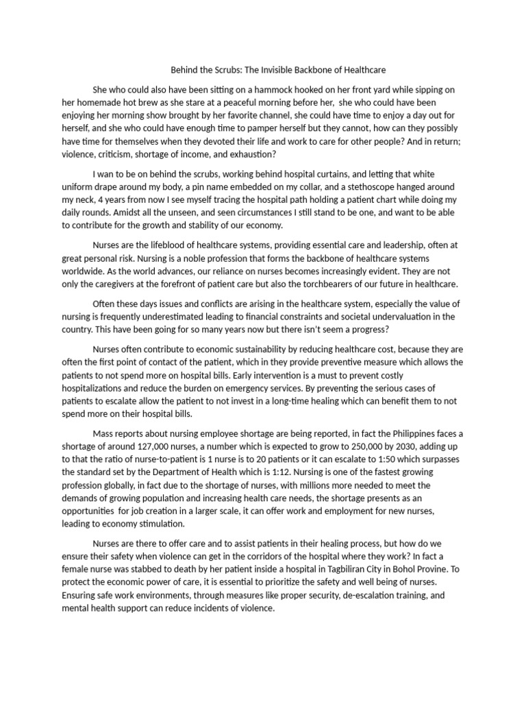 Behind the Scrubs | PDF | Nursing | Hospital